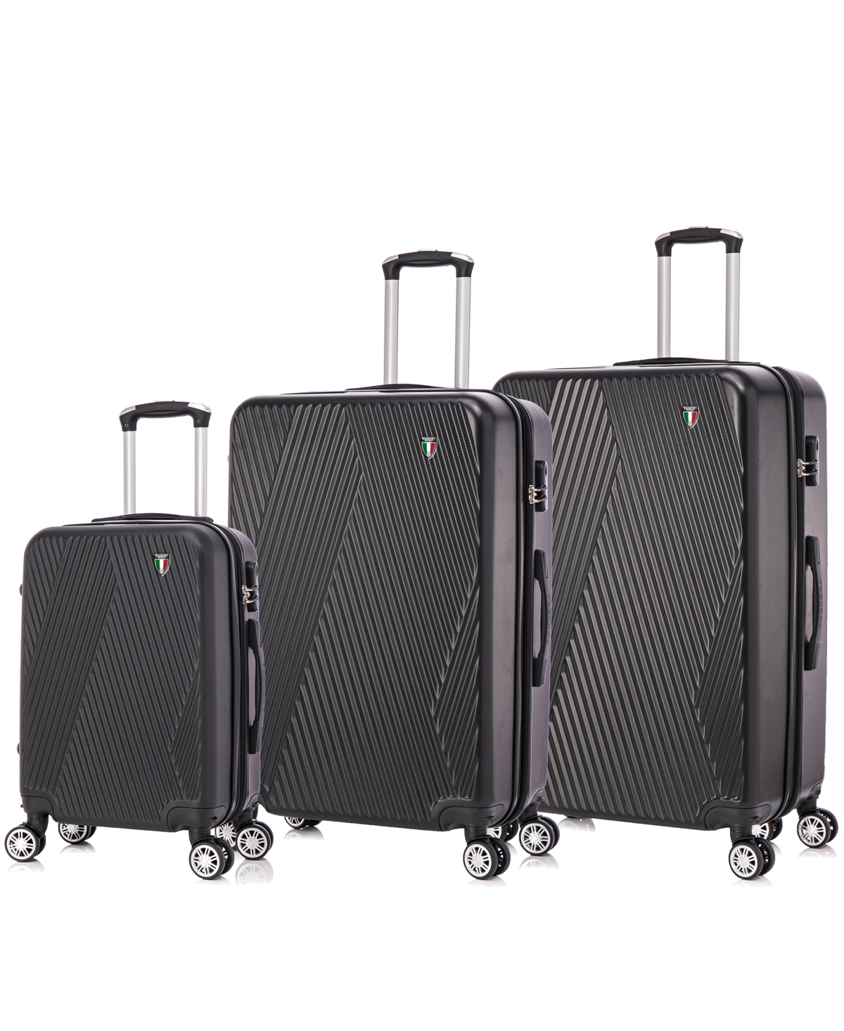 Click here for Tucci Italy Colpi 3-Pc. Hardside Luggage Set - Bla... prices