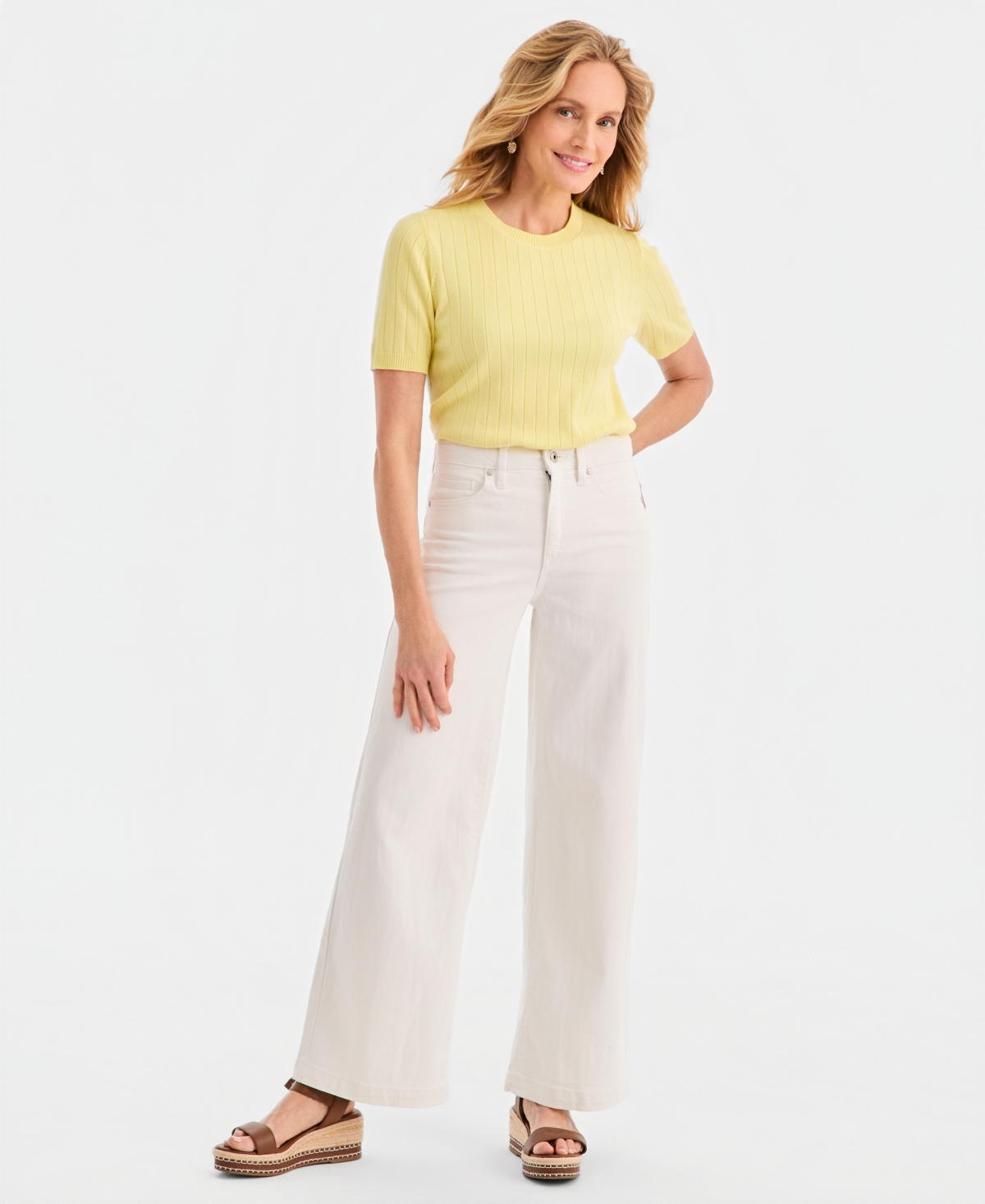Click here for Style & Co Womens High-Rise Wide-Leg Jeans  Macys... prices