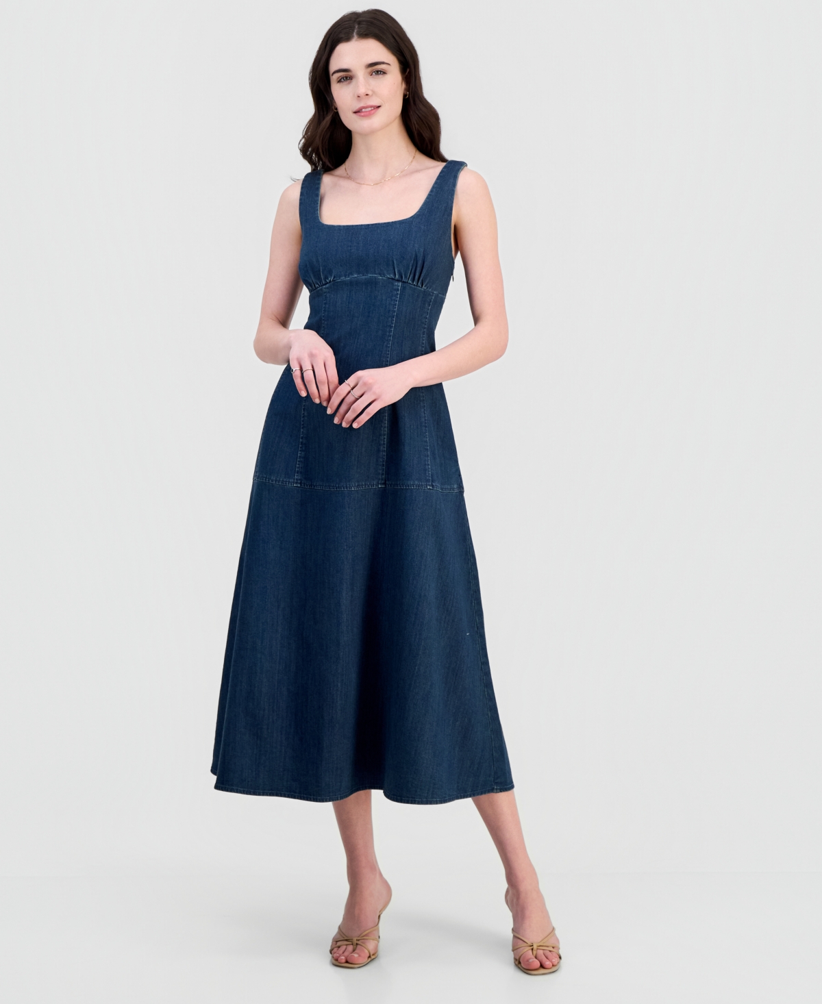 Click here for 14th Place Juniors Denim Drop-Waist Midi Dress - B... prices