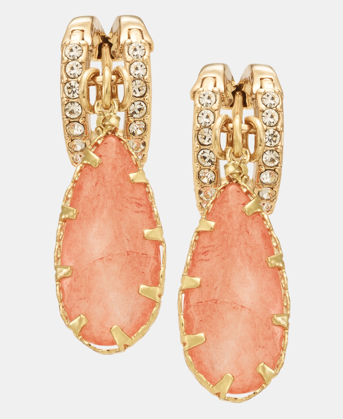 Click here for lonna & lilly Colored Stone Drop Hoop Earrings - C... prices