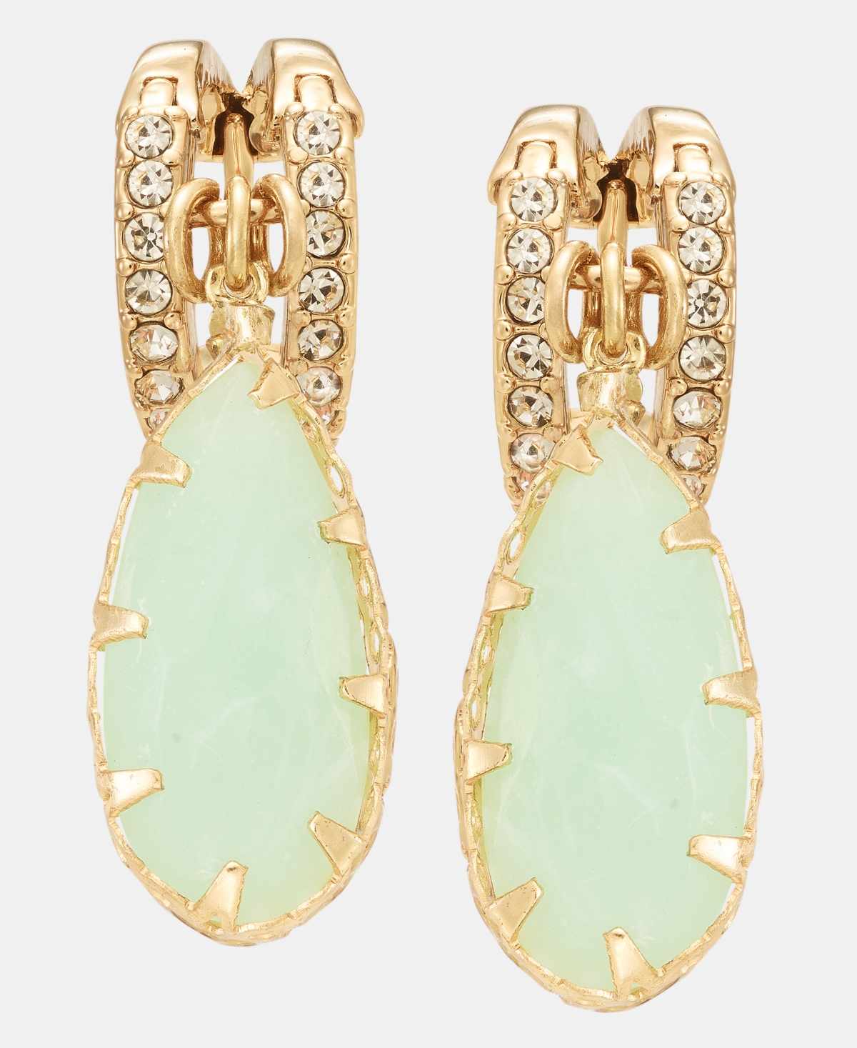 Click here for lonna & lilly Colored Stone Drop Hoop Earrings - G... prices