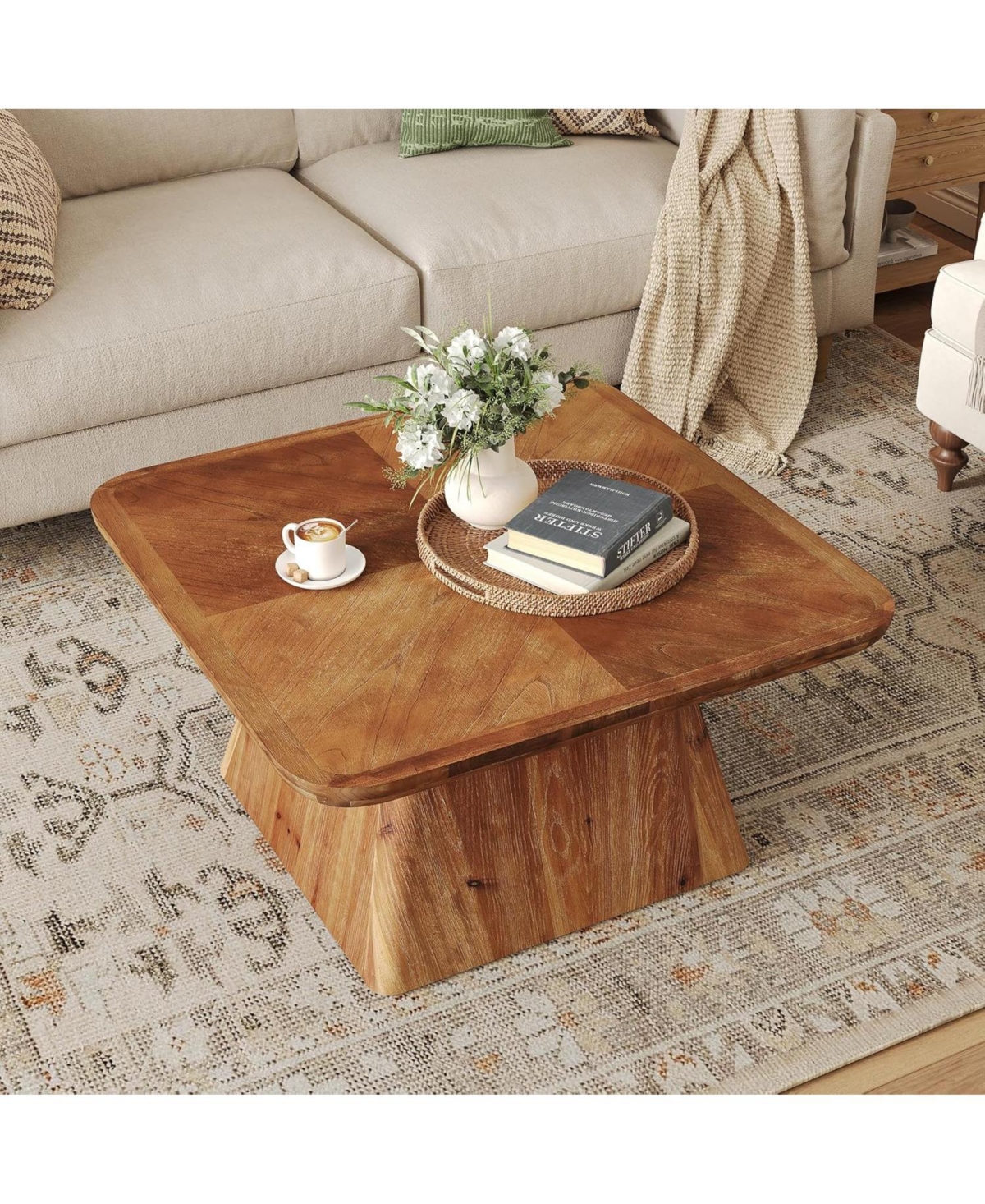 Click here for Tribesigns Vintage Solid Wood Coffee Table  31.5&#... prices