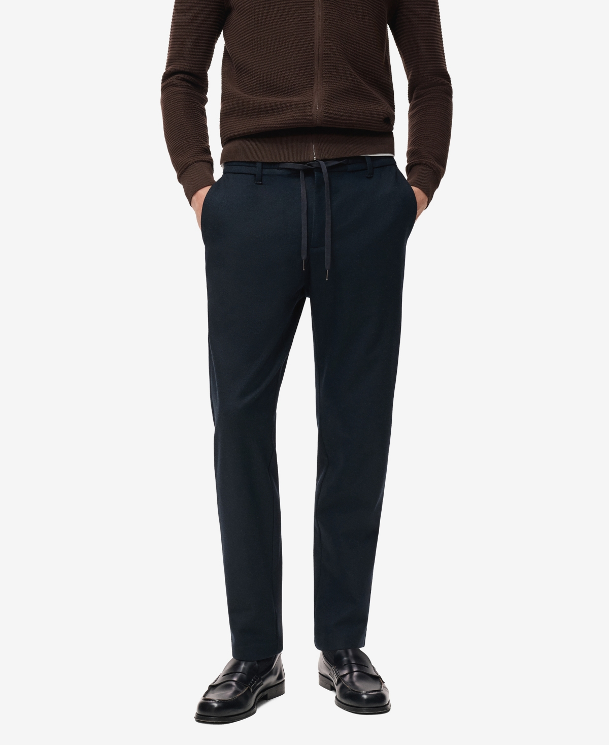 Click here for Mango Mens Slim-Fit Flannel Pants - Night Blue prices