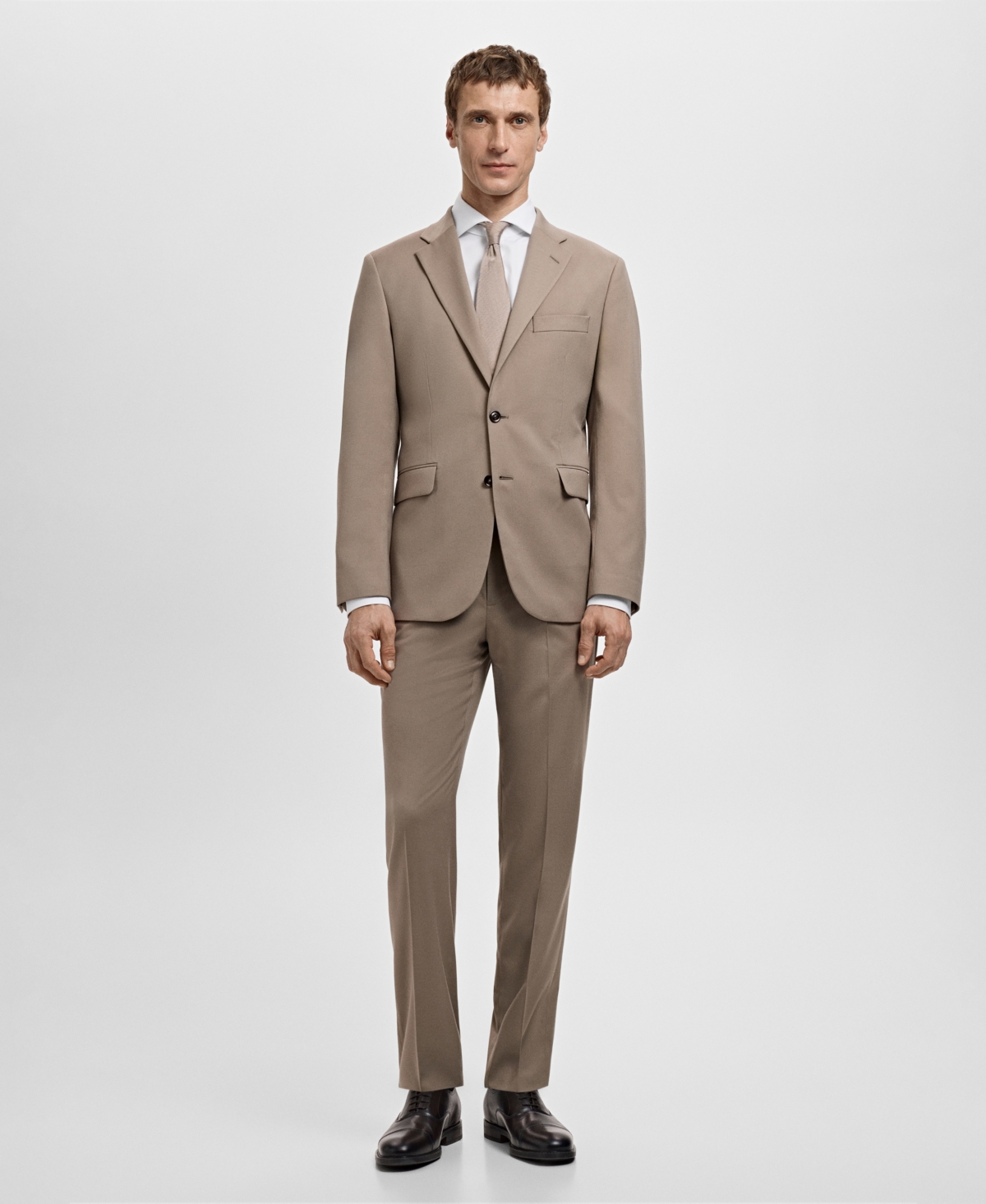 Click here for Mango Mens Slim-Fit Cotton Poplin Dress Shirt - Wh... prices