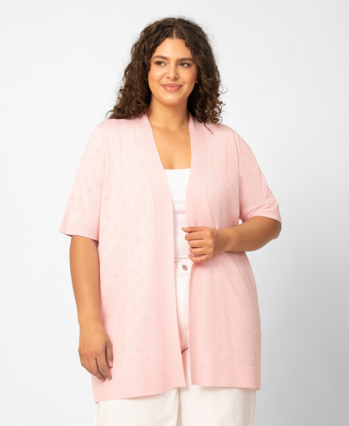 Click here for Melissa Paige Plus Size Floral Texture Flyaway Ope... prices