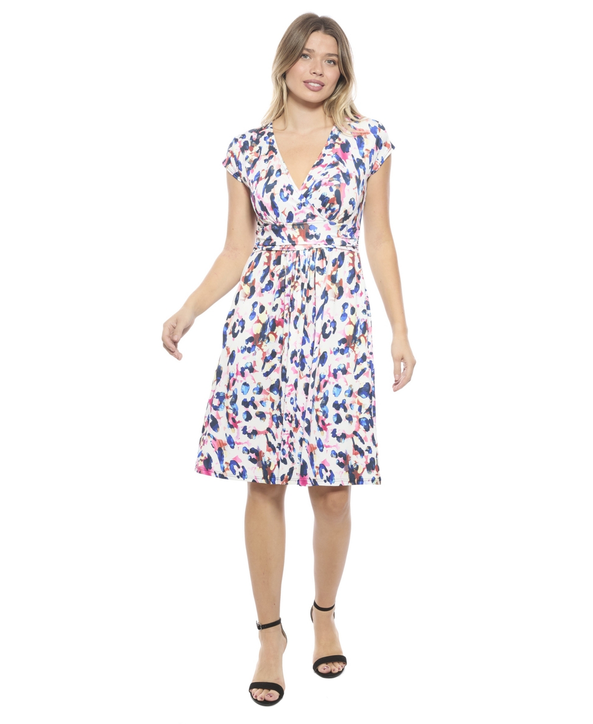 Click here for 24seven Comfort Apparel Womens Abstract V-Neck Cap... prices