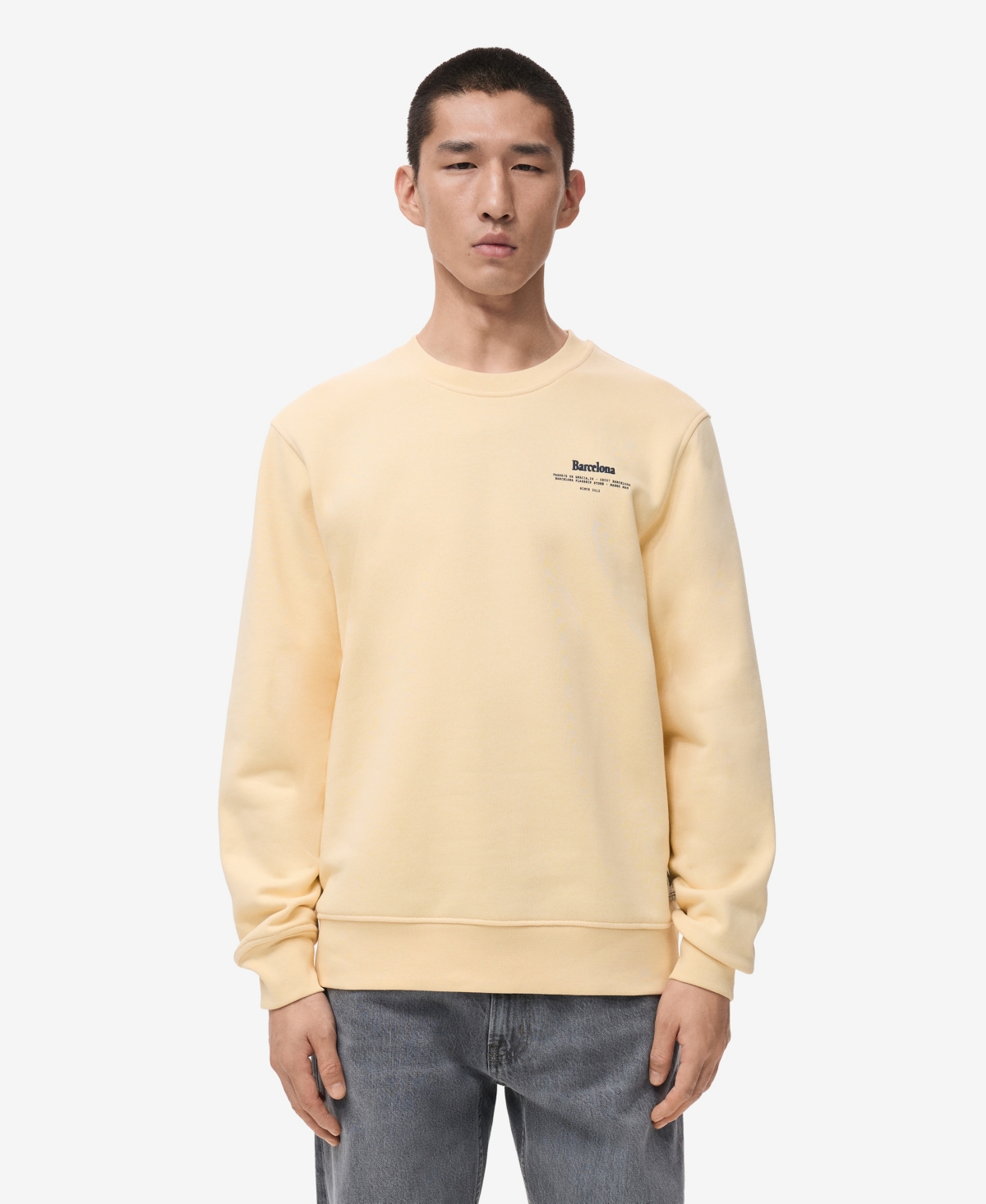 Click here for Mango Mens Text Print Regular-Fit Sweatshirt - Pas... prices