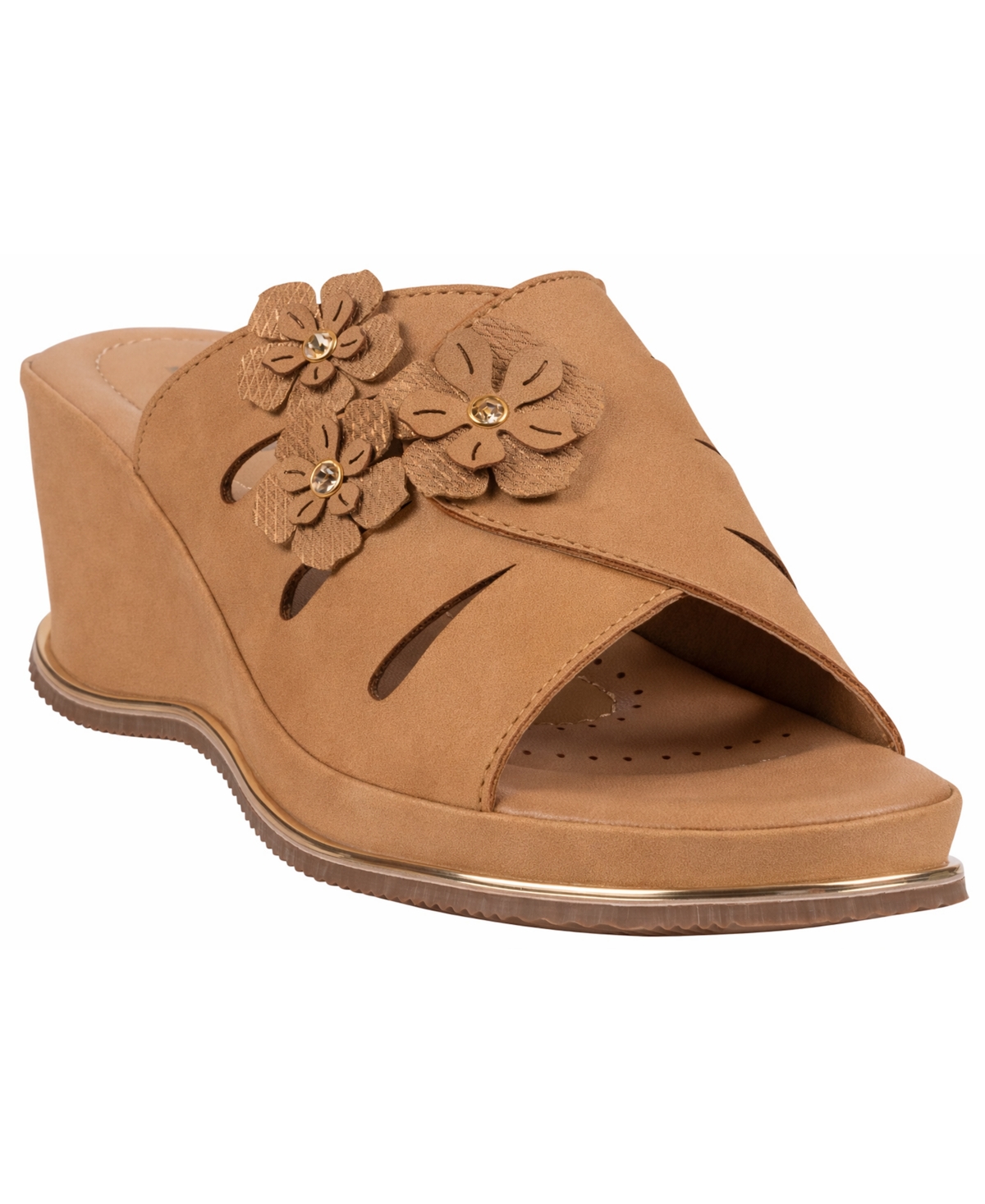 Click here for Gc Shoes Womens Sarel Floral Round Toe Wedge Sanda... prices