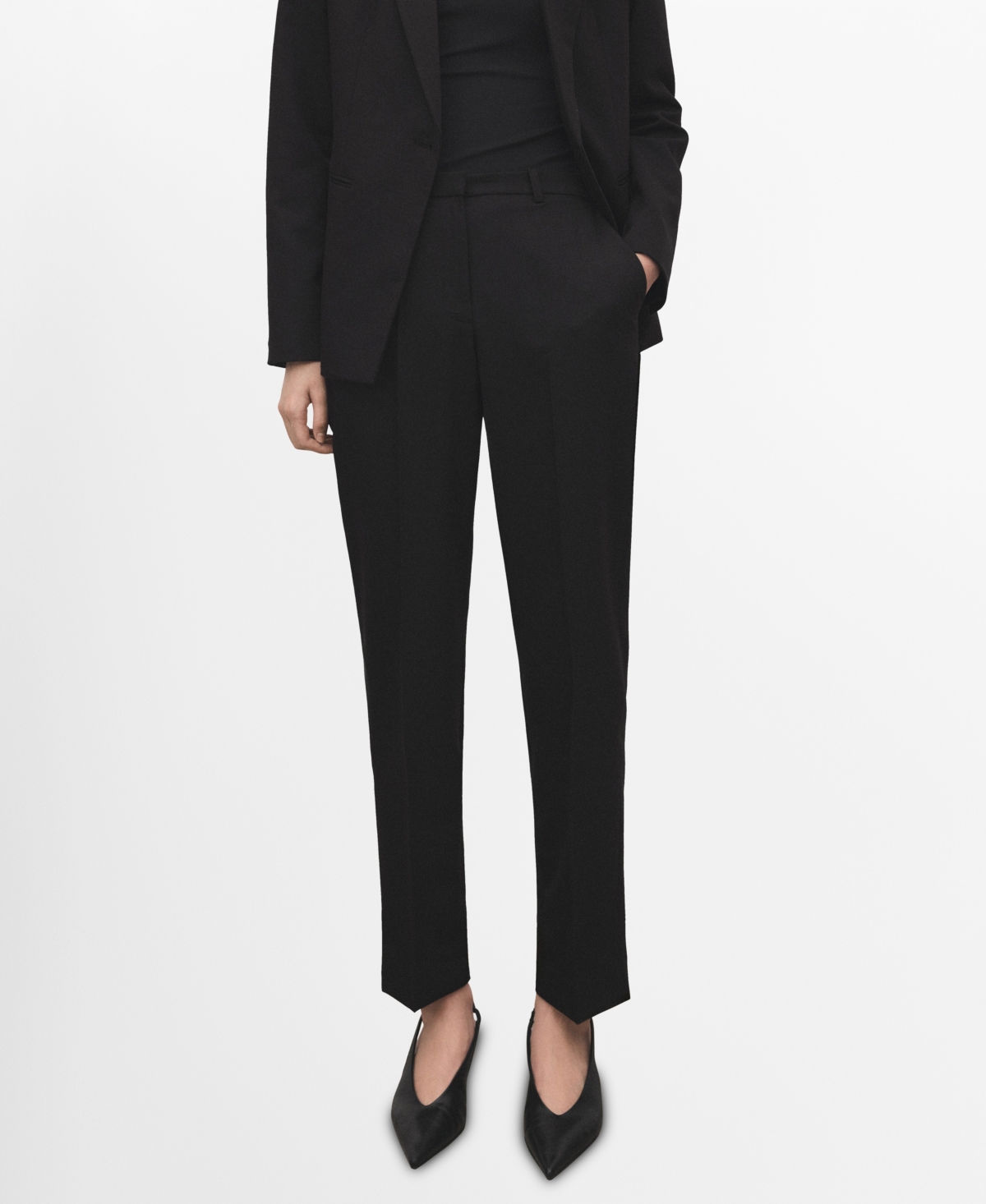 Click here for Mango Womens Straight Suit Pants - Black prices