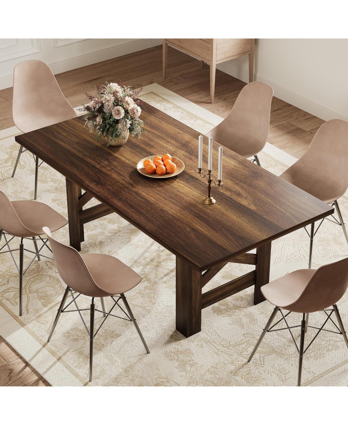 Click here for Gaomon Kitchen Table Brown Long Wooden Dining Tabl... prices
