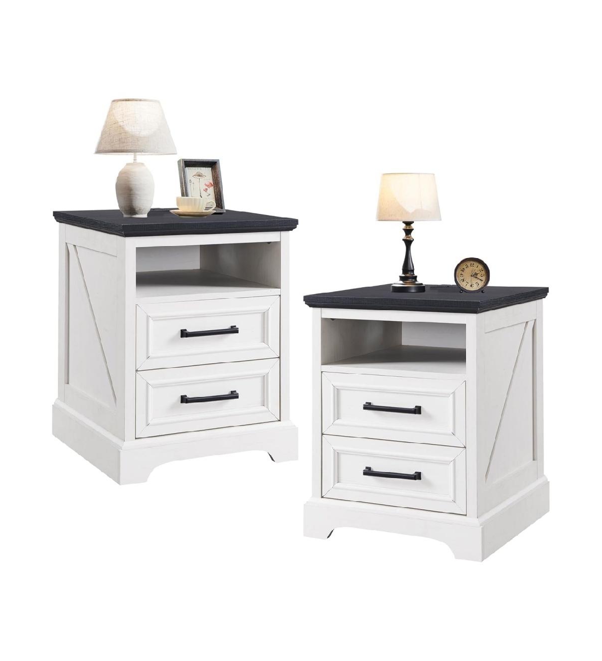 Click here for gaomon Set of 2 18 Inch White Farmhouse Nightstand... prices