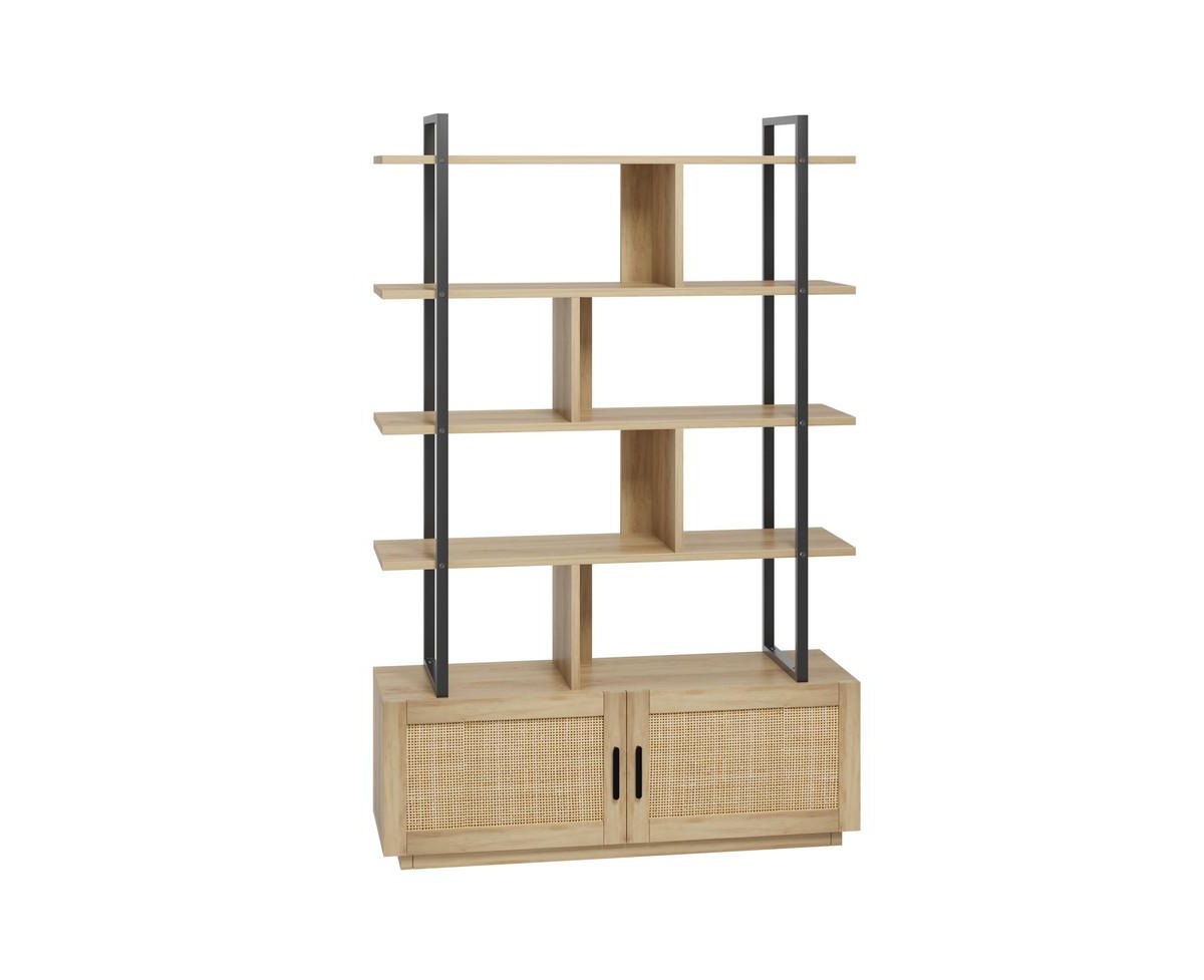 Click here for gaomon 5-Tier Rattan Bookshelf with Cabinet  71.1... prices