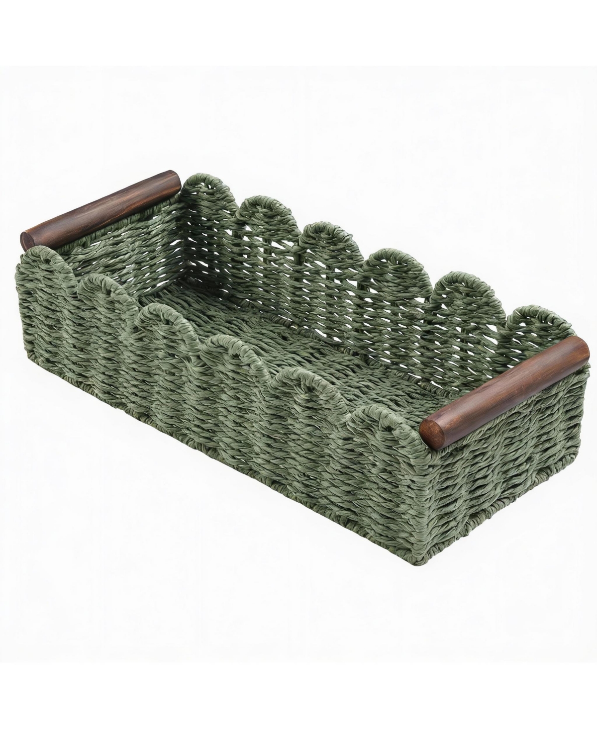 Click here for Yigii Handcrafted Wicker Storage Basket - Green prices