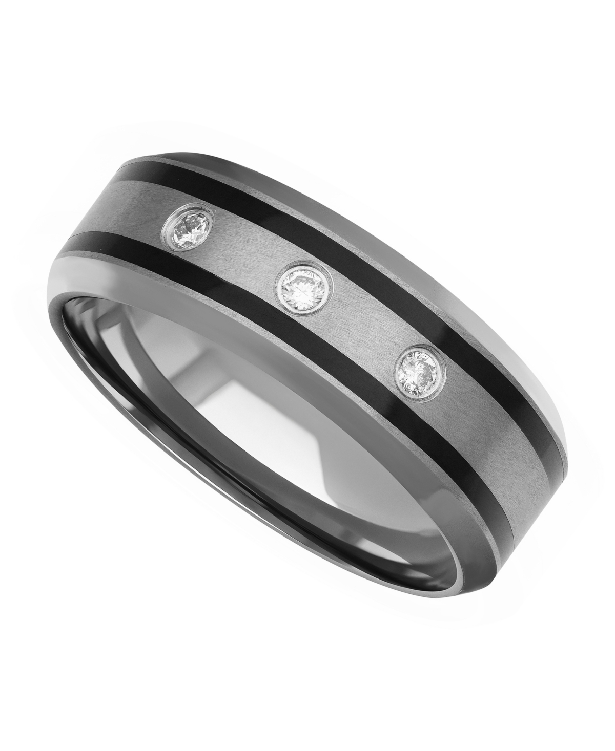 Click here for Triton Tungsten Ring  Diamond Wedding Band (1/10 c... prices