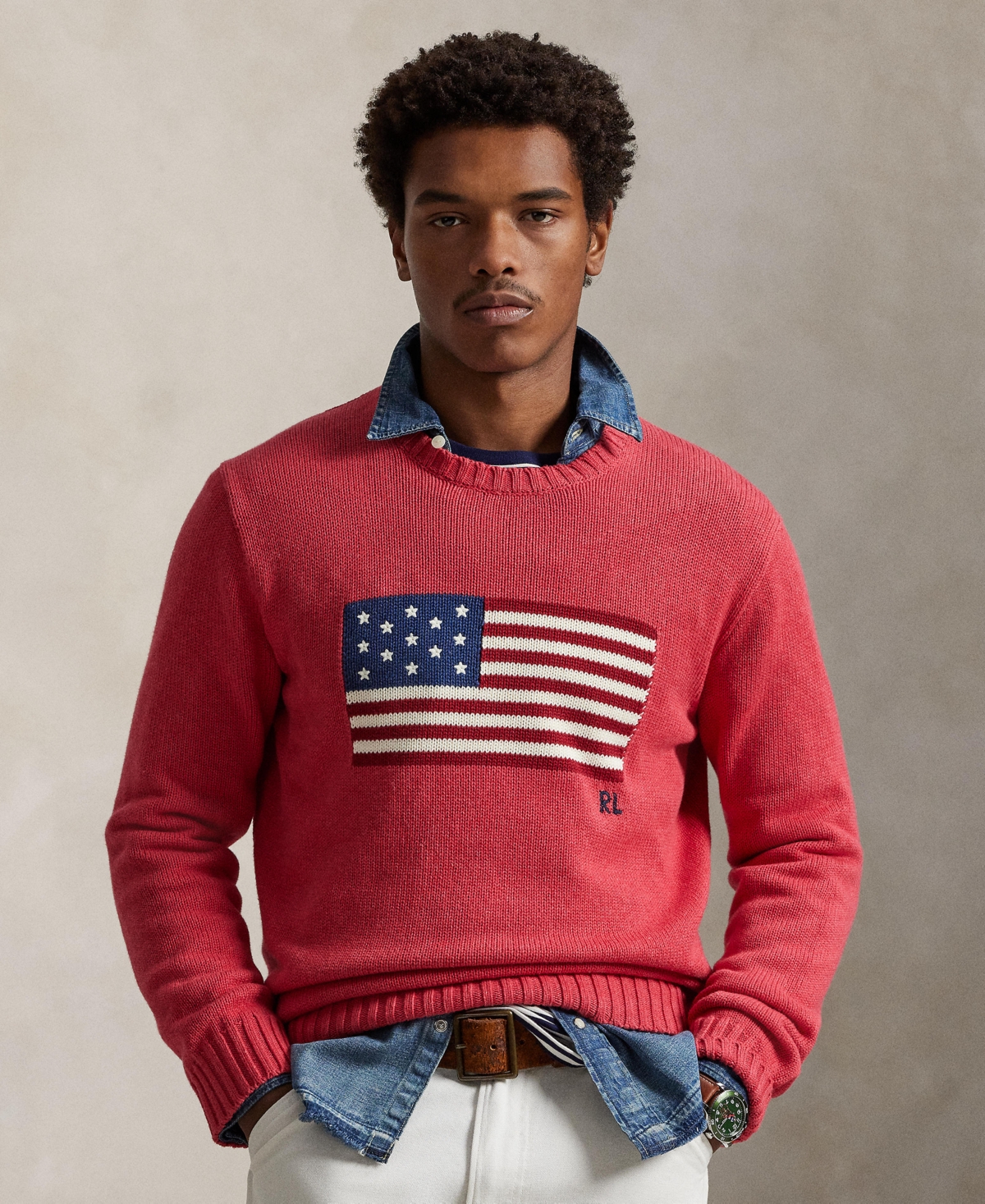 Click here for Polo Ralph Lauren Unisex The Iconic Flag Sweater -... prices