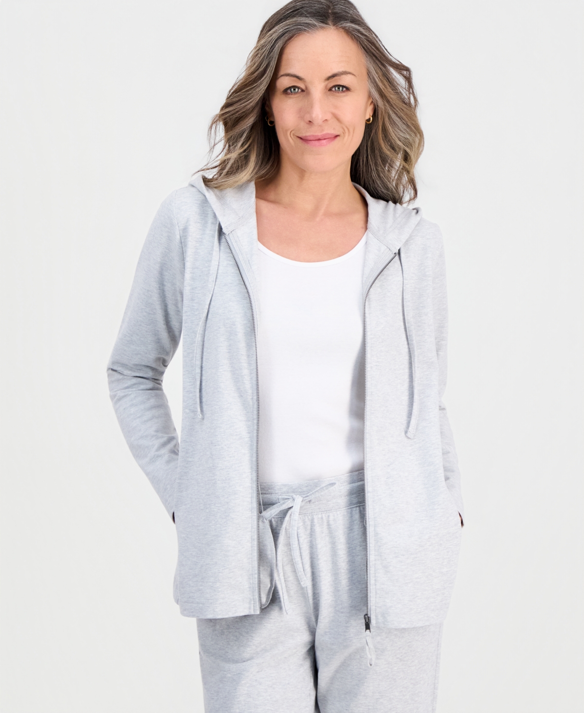 Click here for Style & Co Petite Zip-Front Long-Sleeve Hoodie  Cr... prices