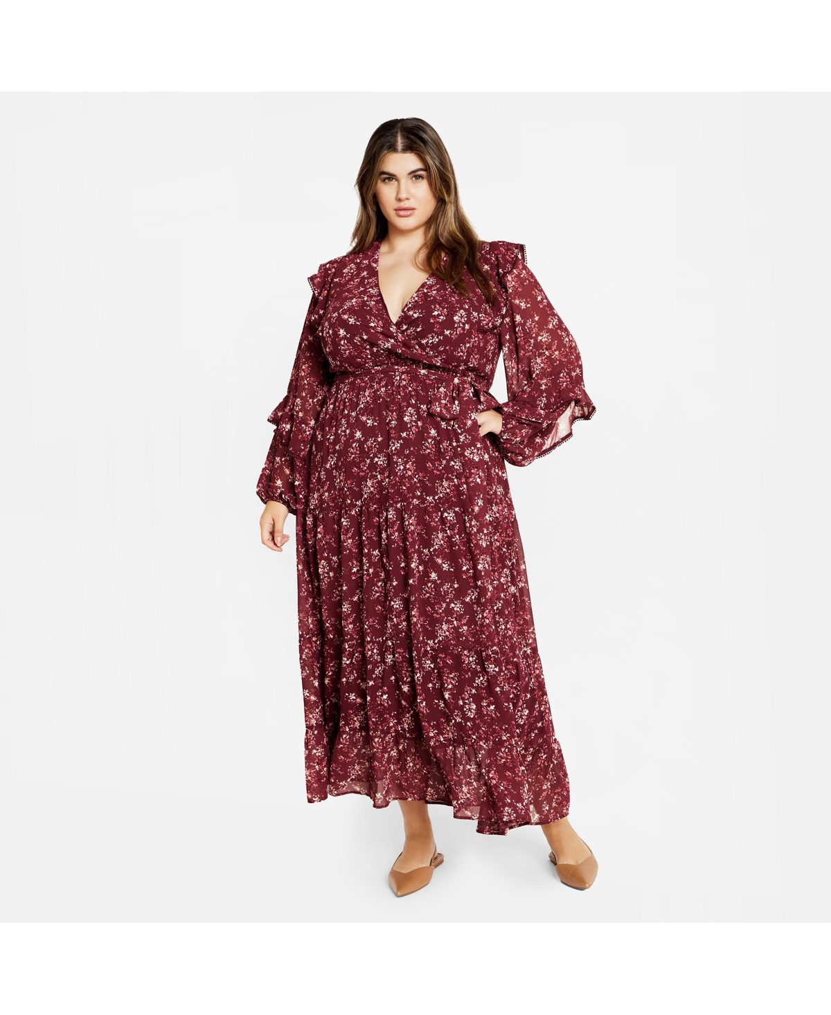 Click here for City Chic Womens Lila Maxi Dress - Red floral prices