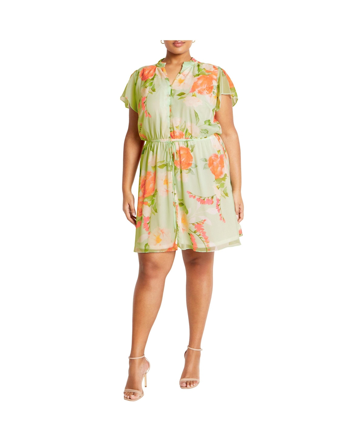 Click here for City Chic Plus Size Christa Print Dress - Petal pe... prices