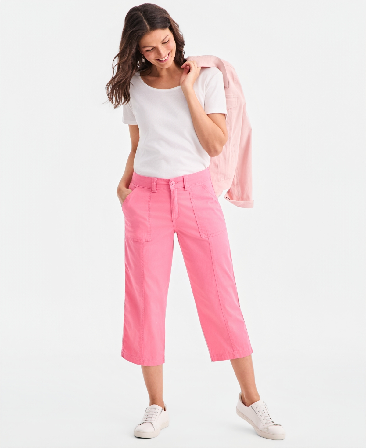 Click here for Style & Co Womens Seamed Utility Capri Pants  Macy... prices