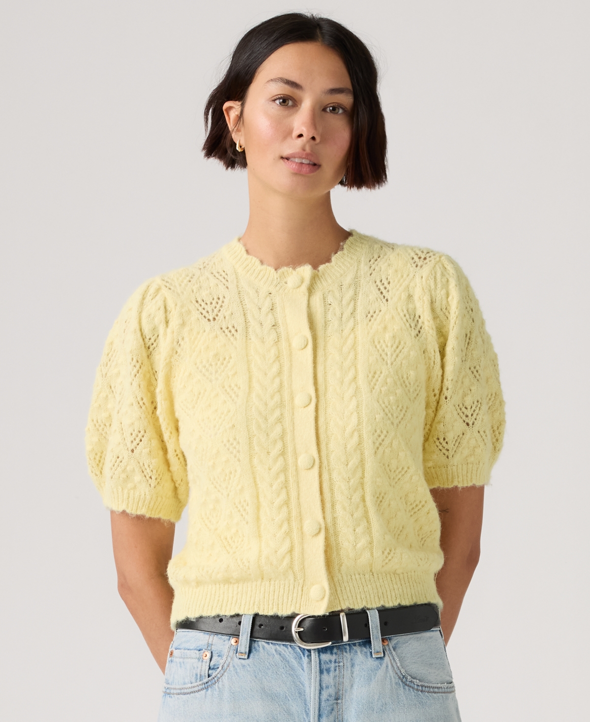 Click here for Levis Womens Pauline Pointelle Short-Sleeve Cardig... prices