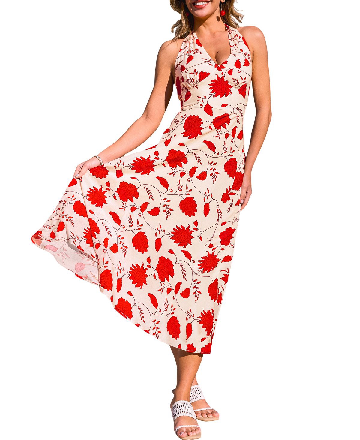 Click here for Cupshe Womens Love of My Life Floral Midi Beach Dr... prices