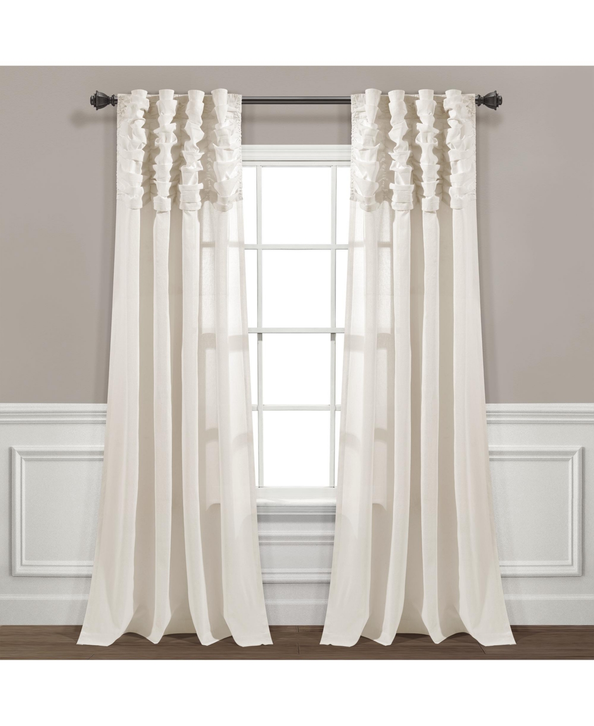 Click here for Lush Decor Ruched Waterfall Linen Textured Window... prices