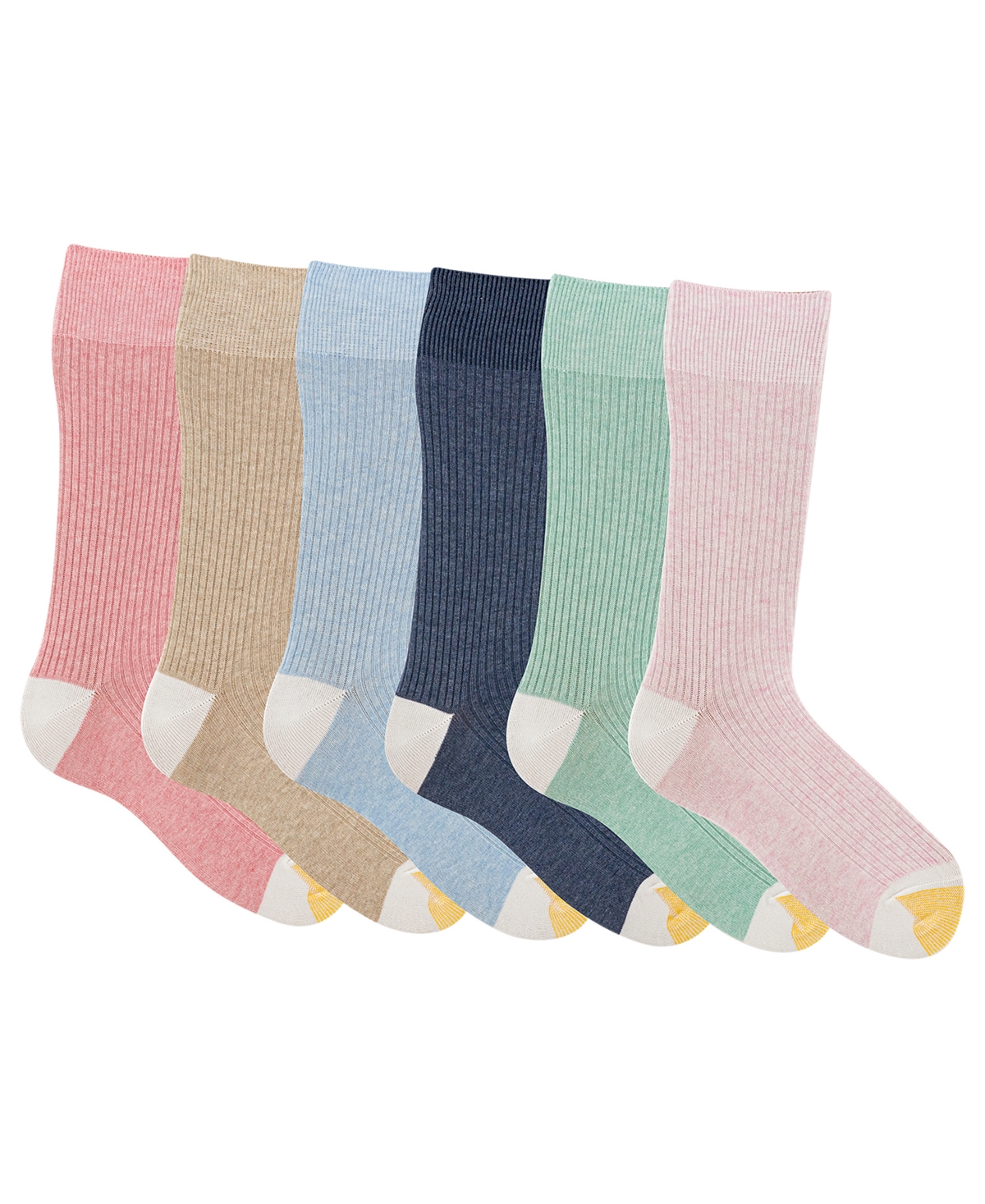 Click here for Gold Toe Mens 6-Pack Casual Stanton Socks - Pink/B... prices