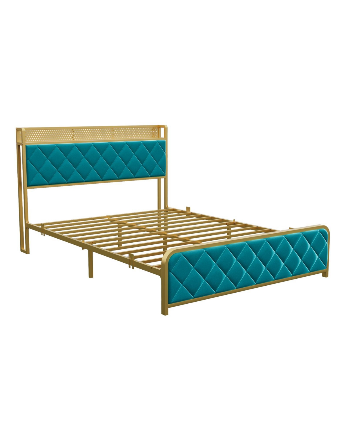 Click here for gaomon King Velvet Bed Frame  Diamond Tufted Headb... prices