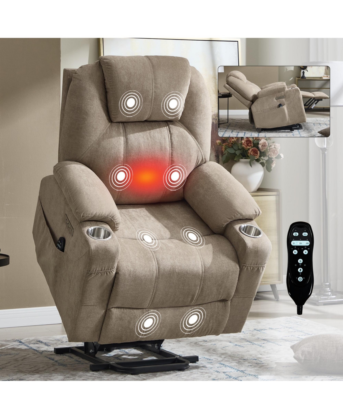 Click here for Clihome Up to 350 Lbs polyester Power Lift Recline... prices