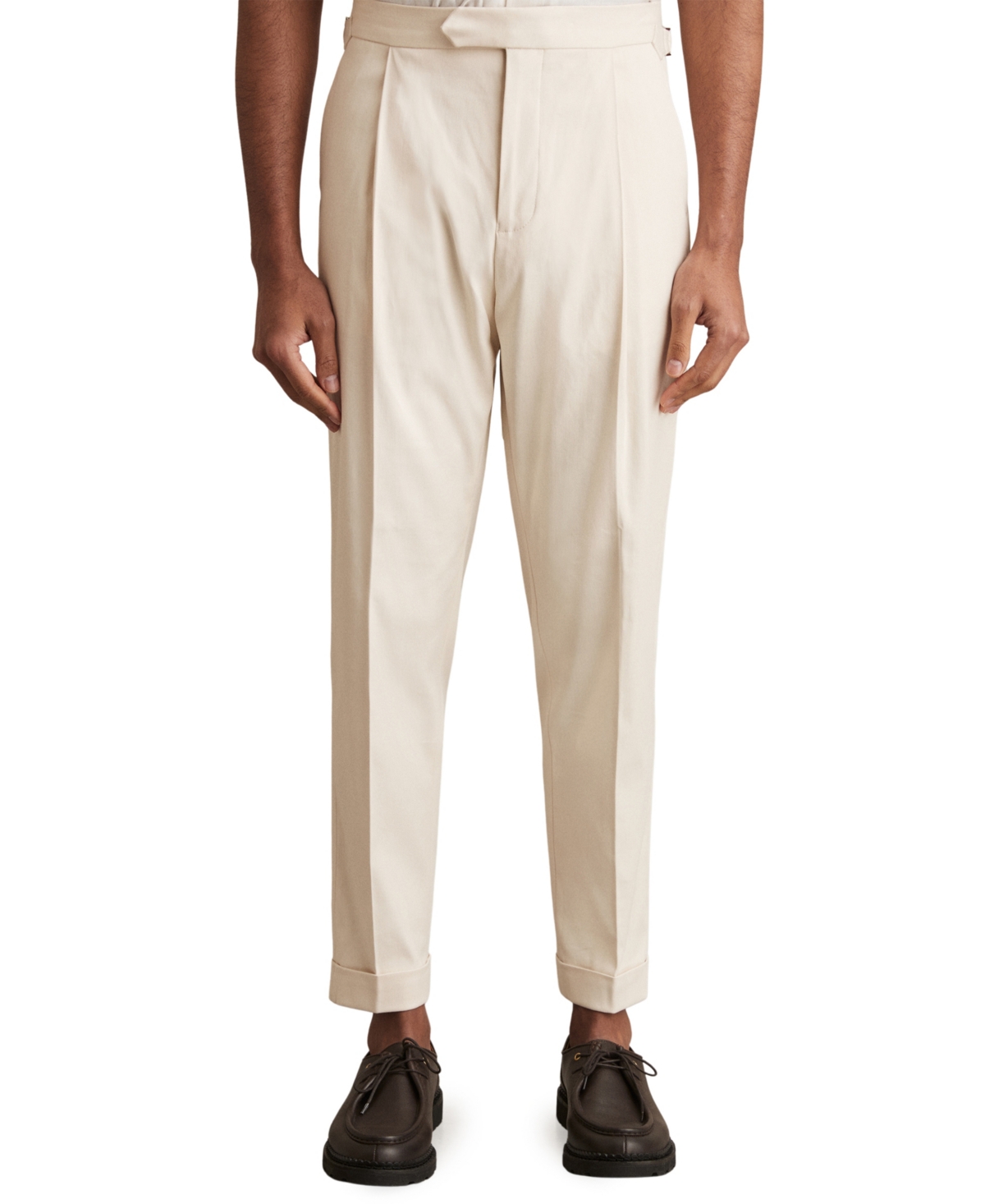Click here for Reiss Mens Stretch-Cotton Tapered Trousers - Stone prices