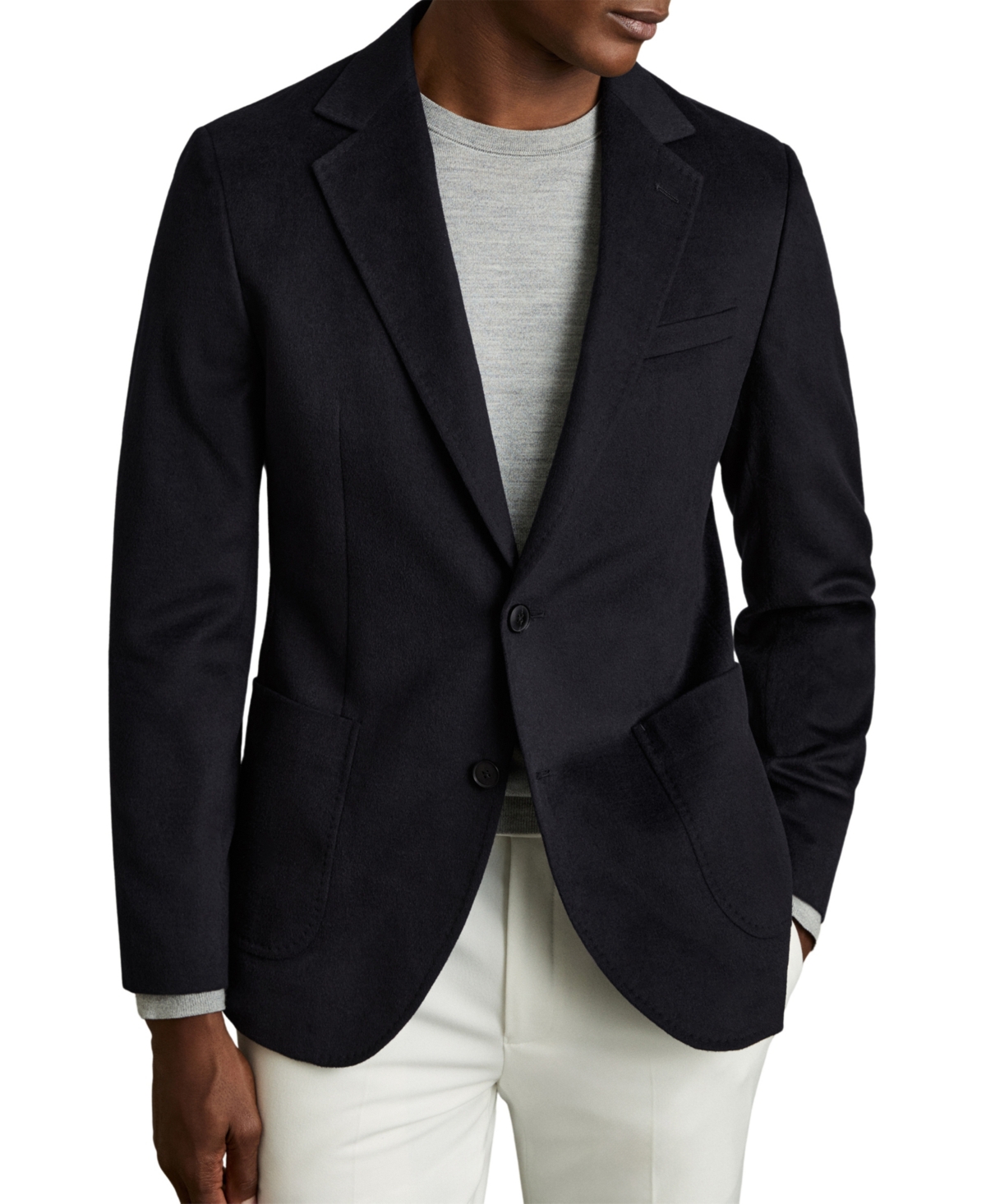 Click here for Reiss Mens Tailored-Fit Single-Breasted Blazer Wit... prices