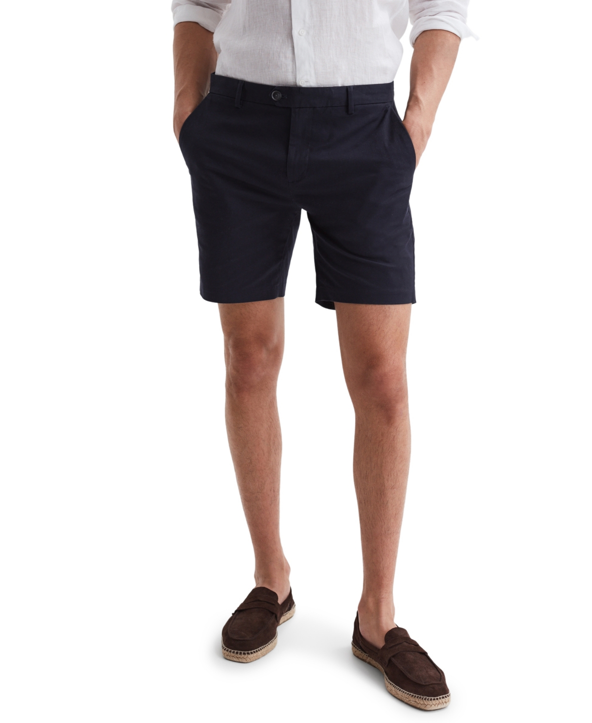Click here for Reiss Mens Short Length Casual Chino Shorts - Navy prices