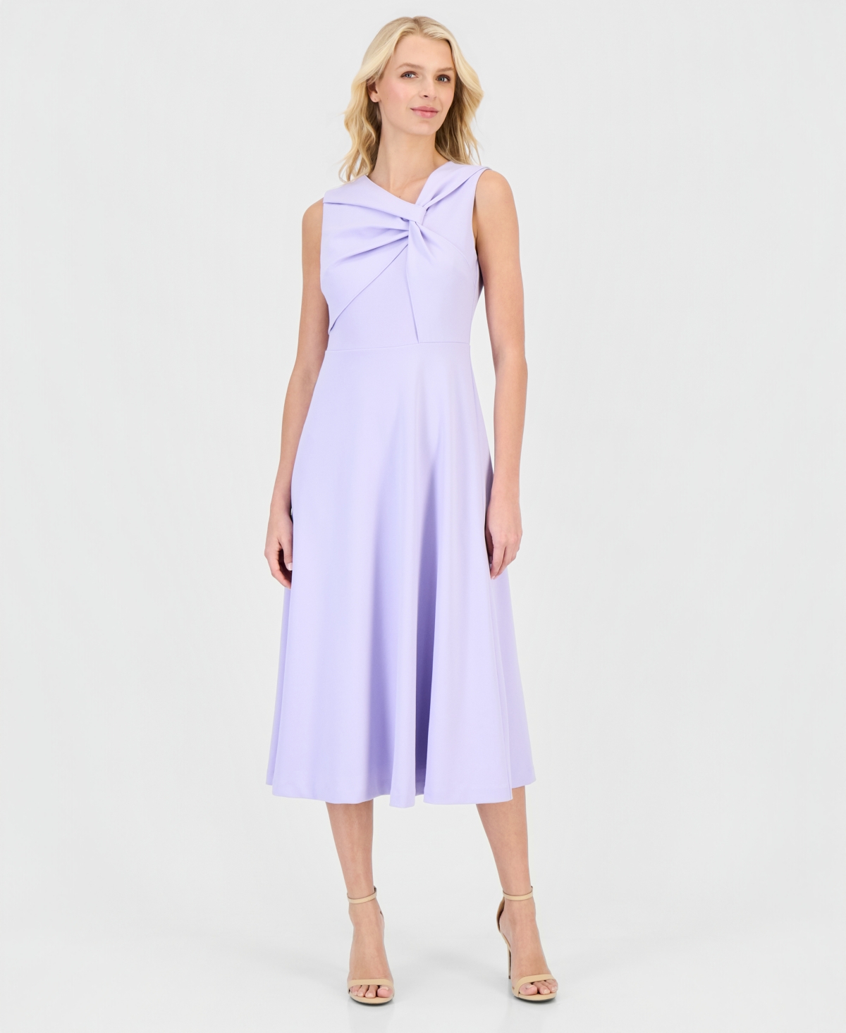 Click here for Anne Klein Womens Twist-Front A-Line Midi Dress -... prices