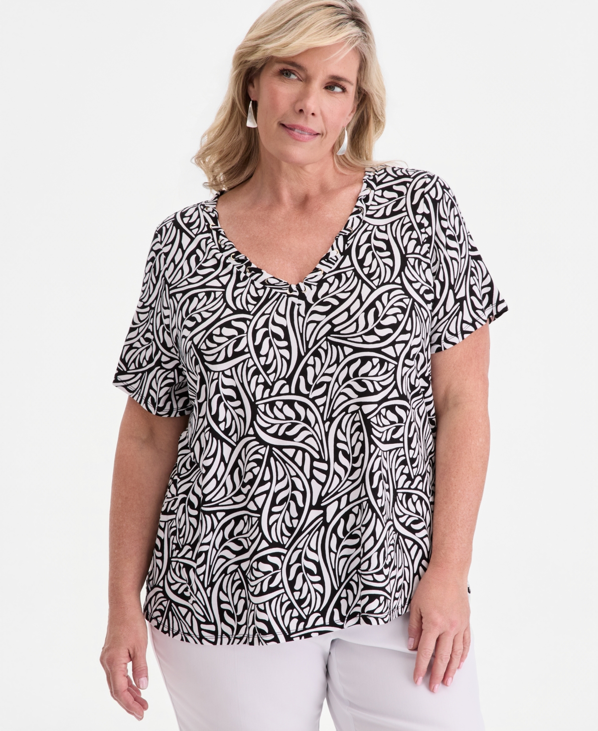 Click here for Jm Collection Plus Size V-Neck T-Shirt  Macys Excl... prices