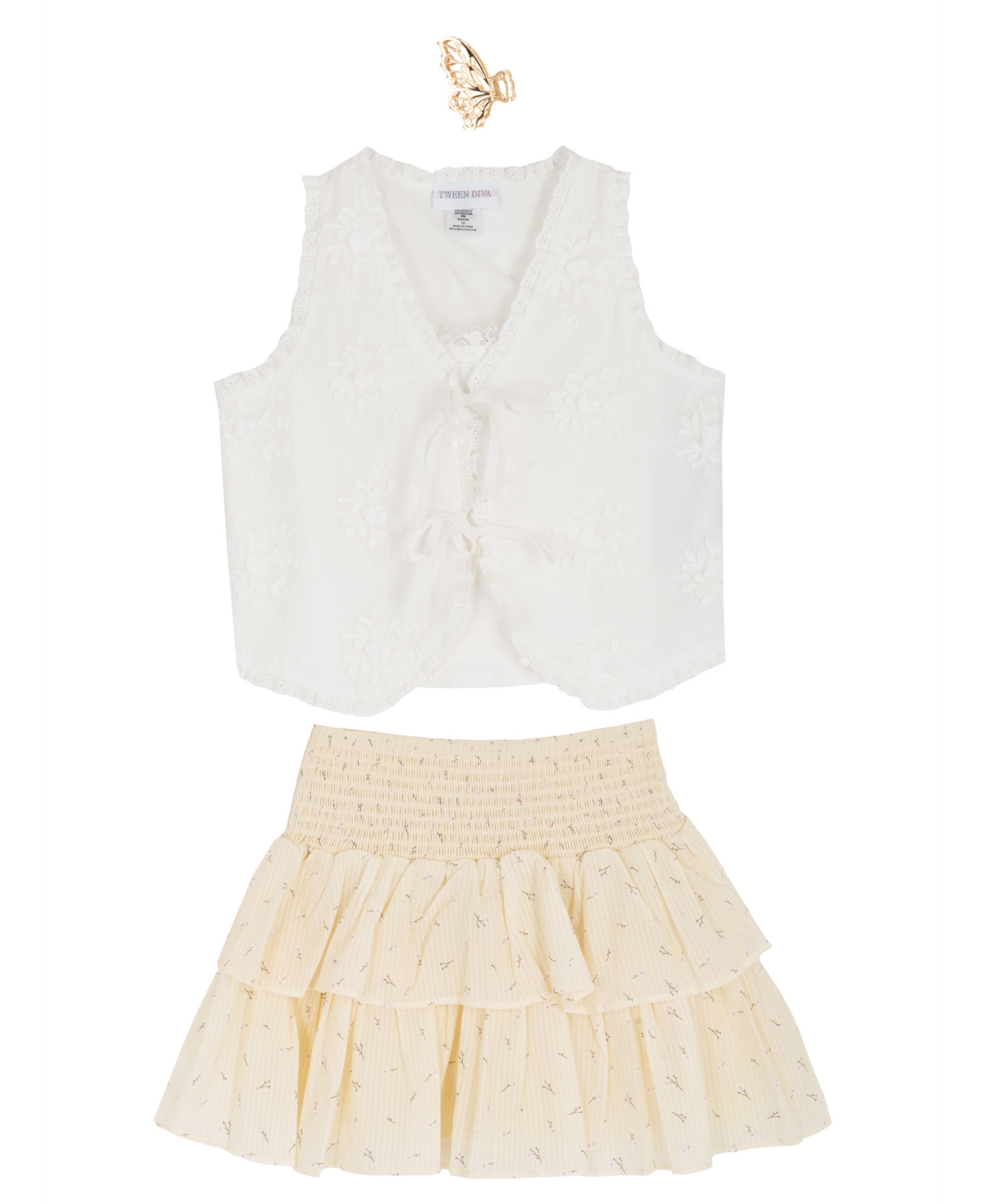 Click here for Rare Editions Girls 7-12 Eyelet Vest  Cami and Flo... prices