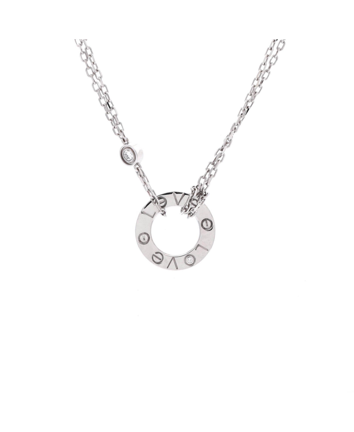 Click here for Pre-Owned Cartier 2 Diamonds Love Pendant Necklace... prices
