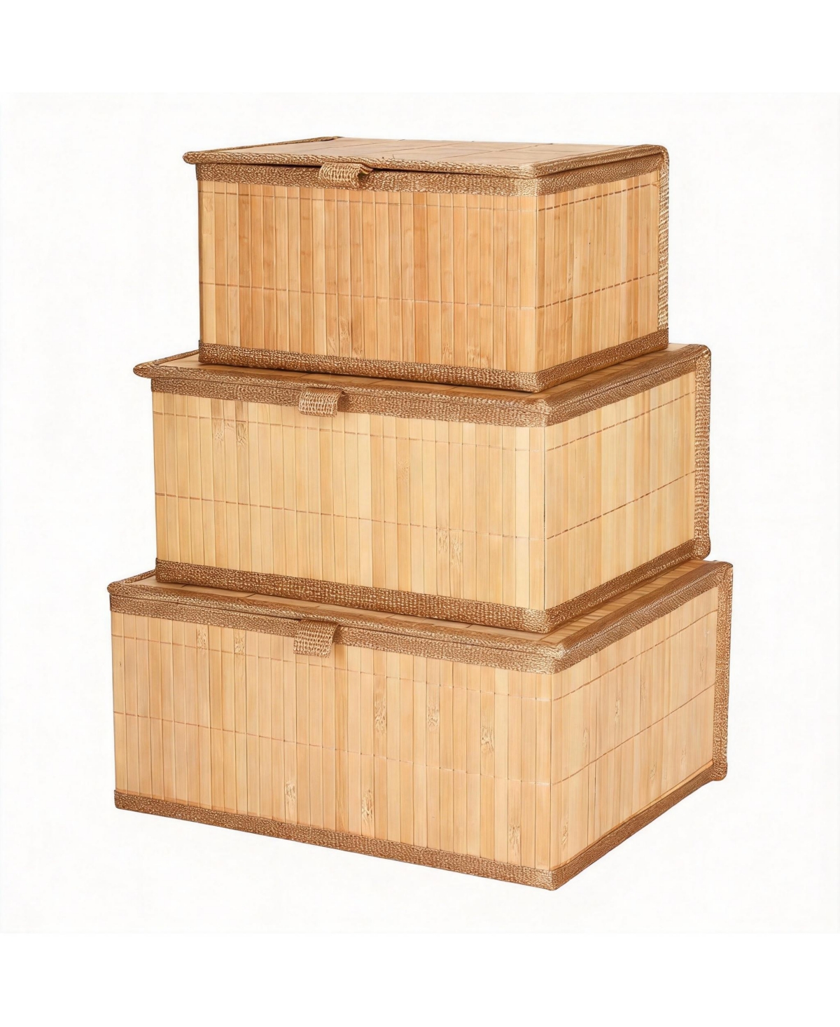 Click here for Yigii Bamboo Decorative Storage Bins Set of 3 - St... prices