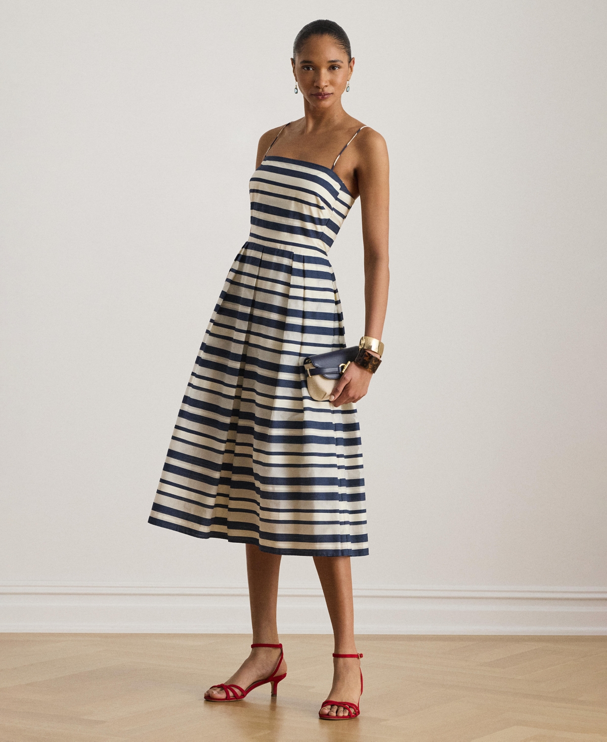 Click here for Lauren Ralph Lauren Womens Striped Satin Sleeveles... prices