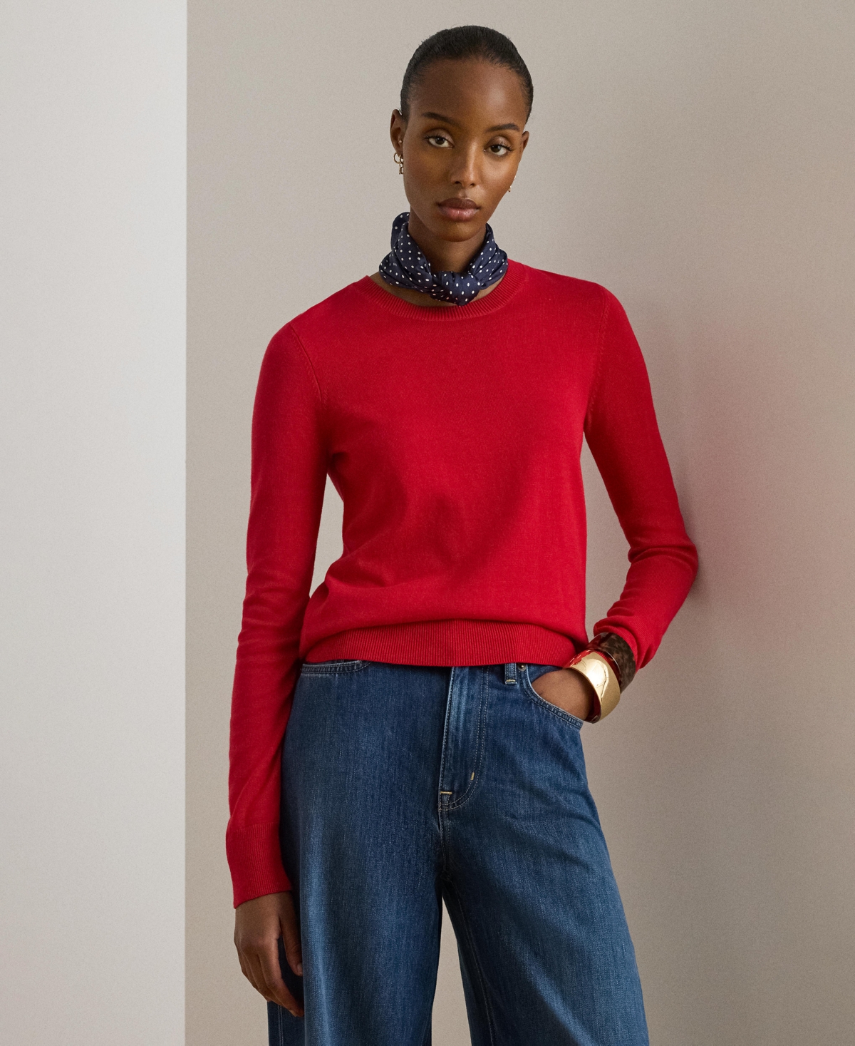 Click here for Lauren Ralph Lauren Womens Ribbed Off-The-Shoulder... prices