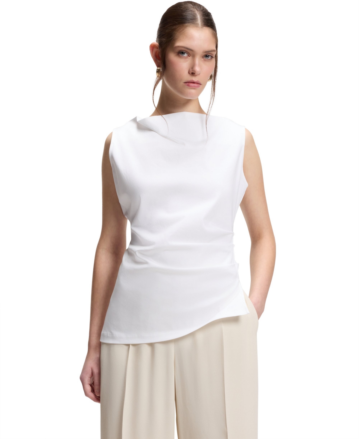 Click here for Boss by Hugo Boss Womens Mercerized Cotton Cowl-Ne... prices