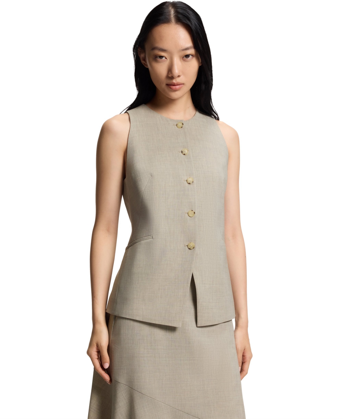 Click here for Boss by Hugo Boss Womens Virgin Wool Slim-Fit Vest... prices