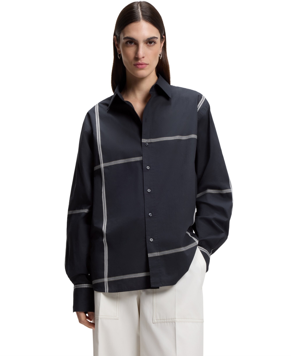 Click here for Boss by Hugo Boss Womens Cotton Canvas Relaxed-Fit... prices