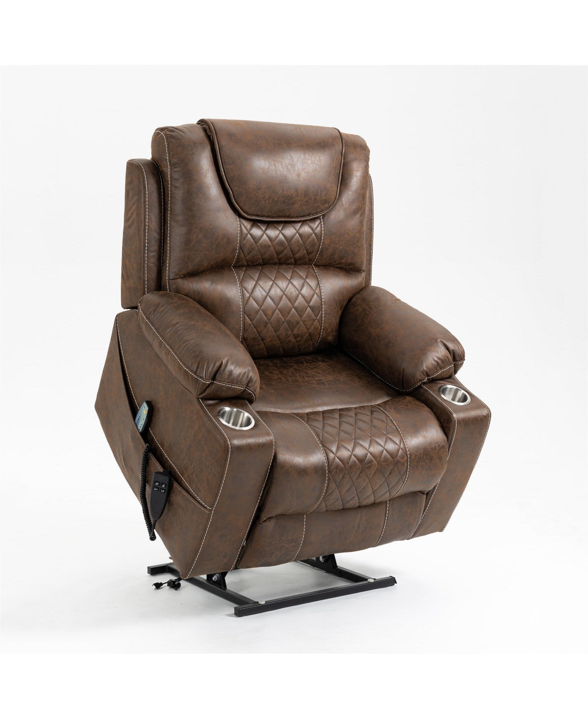 Click here for Boyel Living Leather Recliner Chair with 2 Cup Hol... prices
