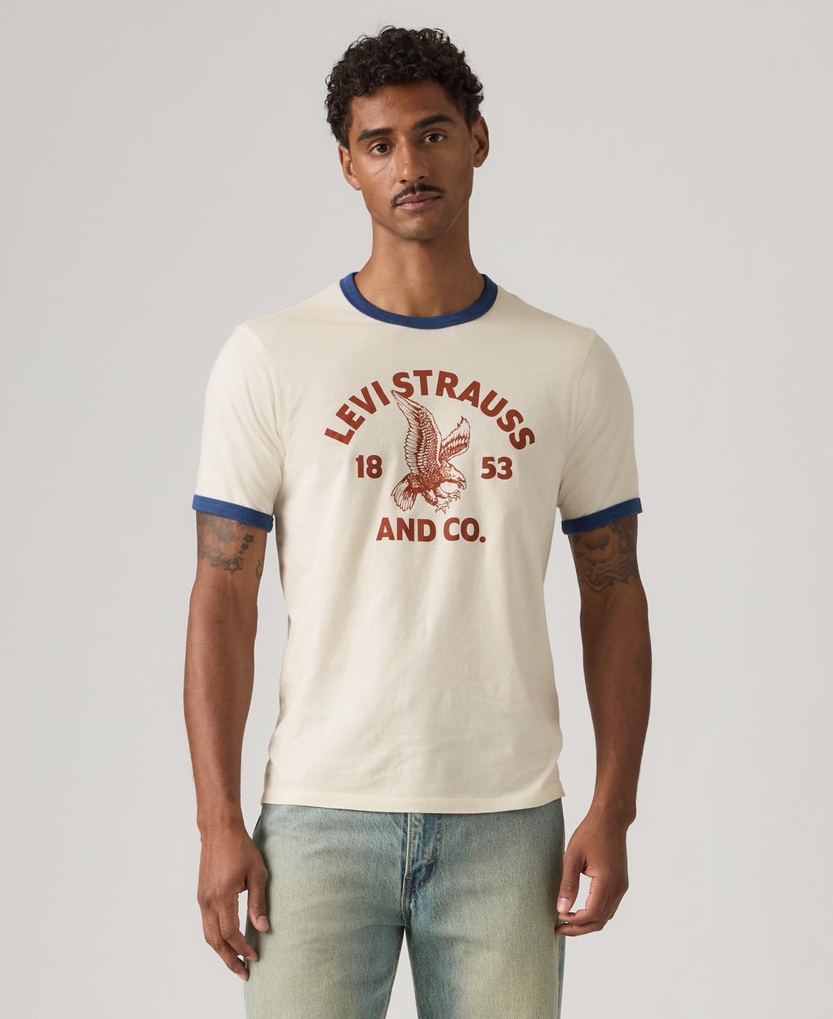 Click here for Levis Mens Graphic Standard Ringer Tee - Egret prices