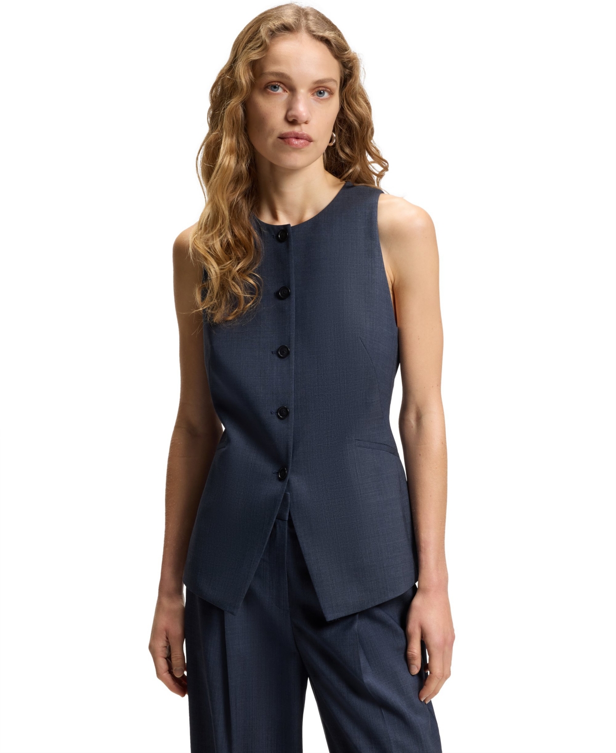Click here for Boss by Hugo Boss Womens Virgin Wool Slim-Fit Vest... prices