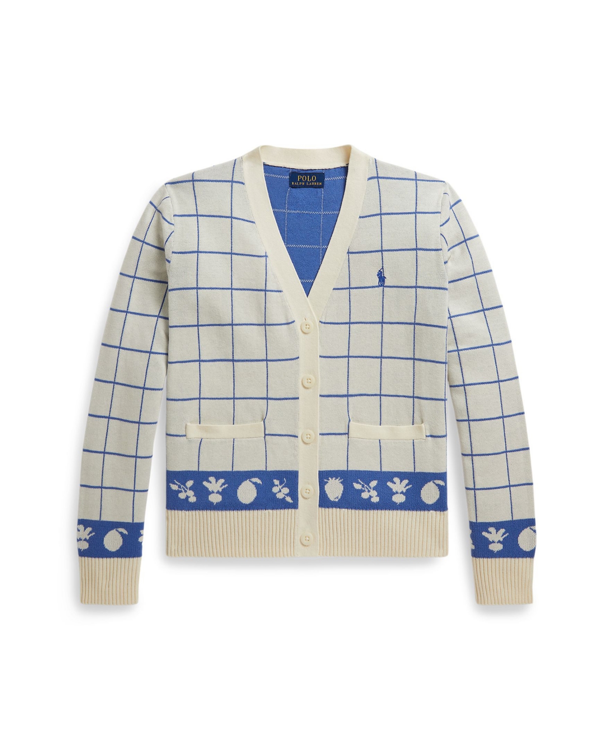 Click here for Polo Ralph Lauren Girls 7-16 Windowpane V-Neck Car... prices