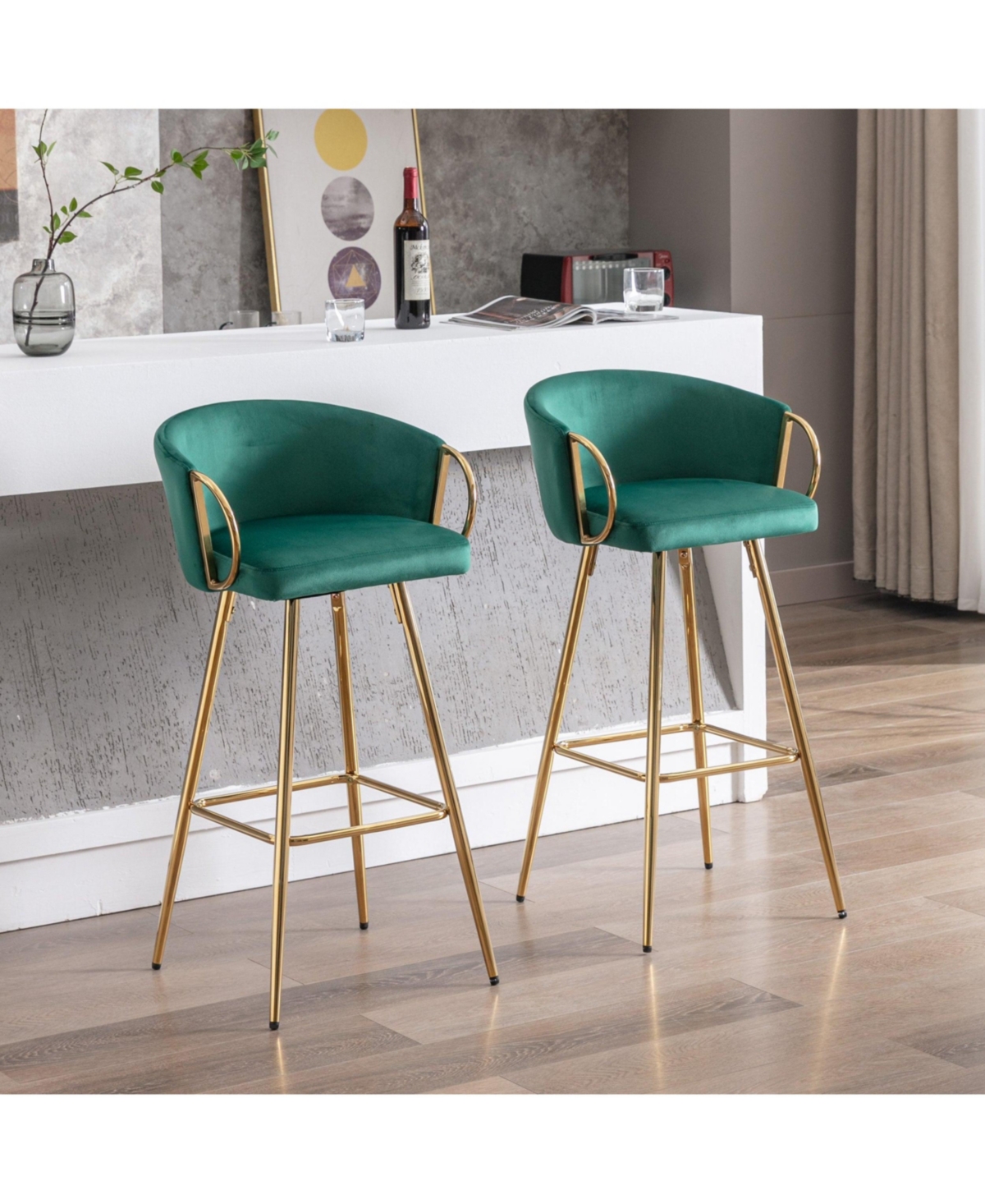 Click here for Boyel Living 26 Inch Bar Stools Set of 2  with Gol... prices