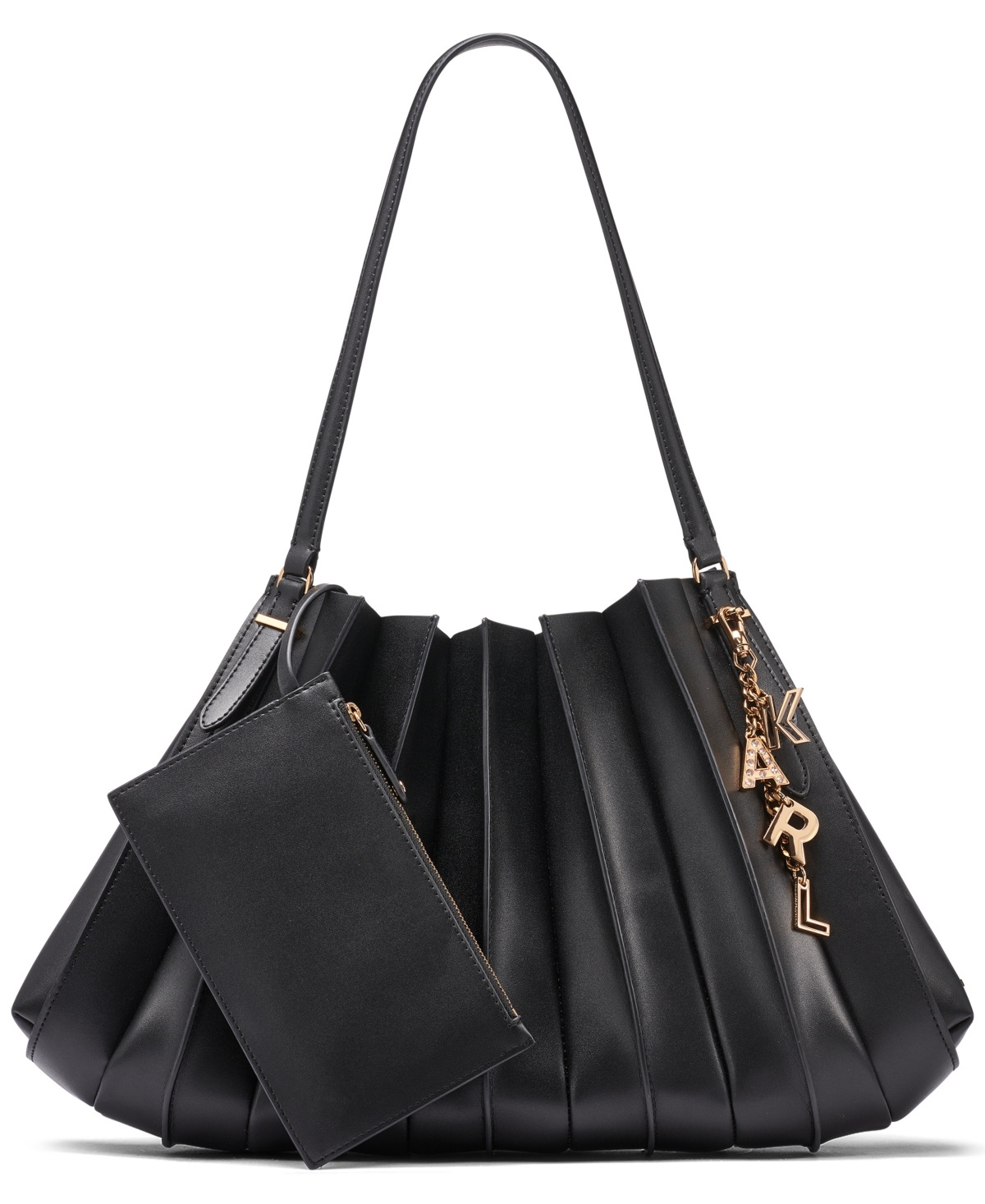 Click here for Karl Lagerfeld Paris Ikon Large Shoulder Bag - Bla... prices