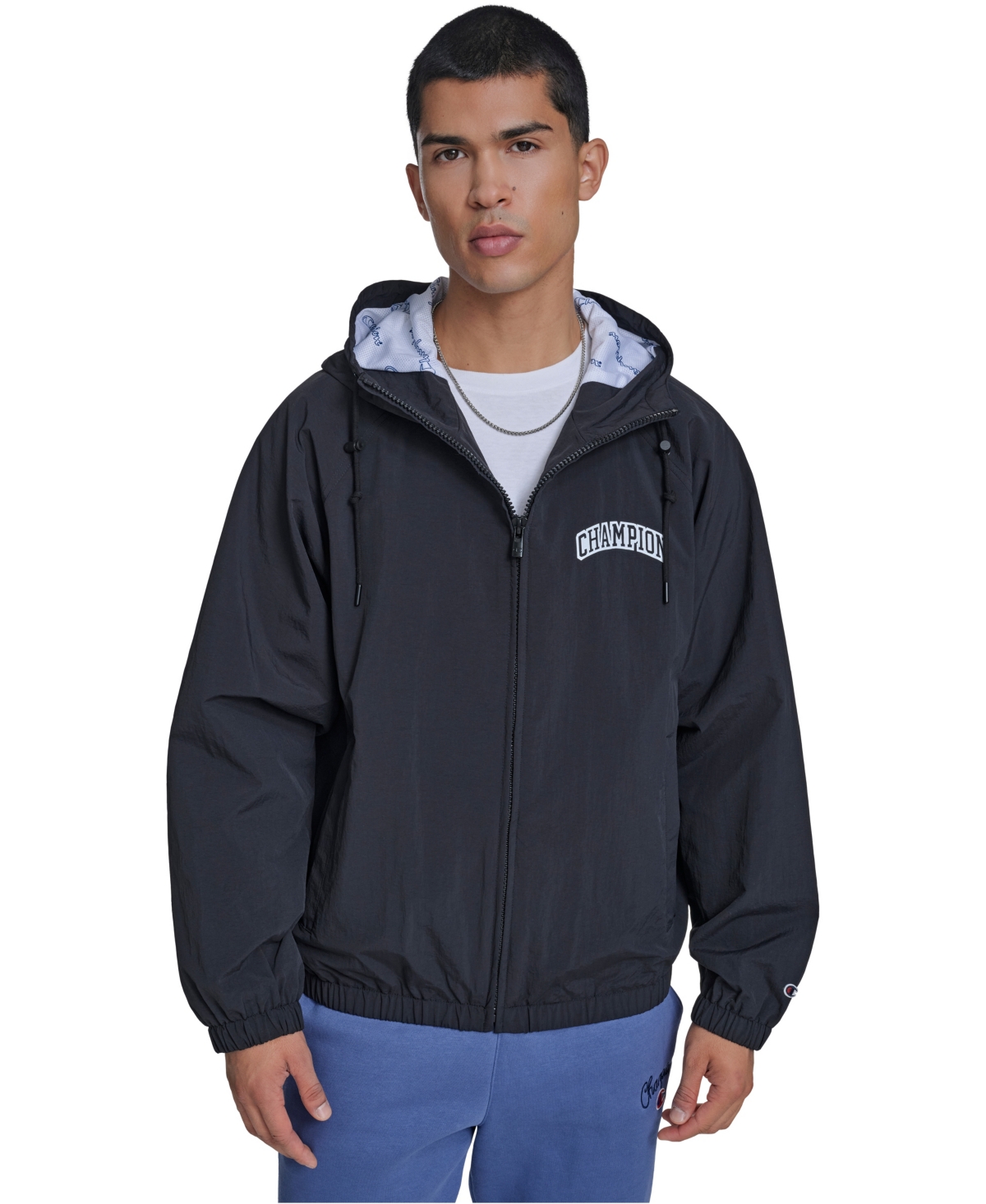 Click here for Champion Mens Packable Windbreaker Jacket - Black prices