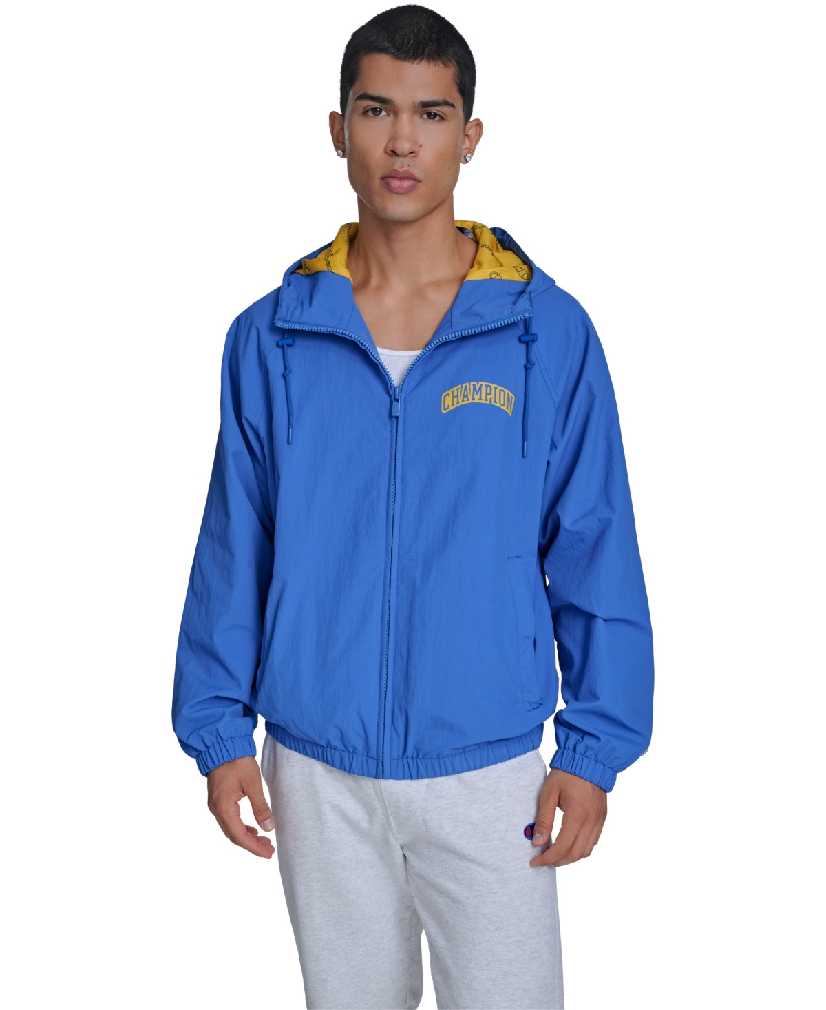 Champion Mens Packable Windbreaker Jacket - Blue